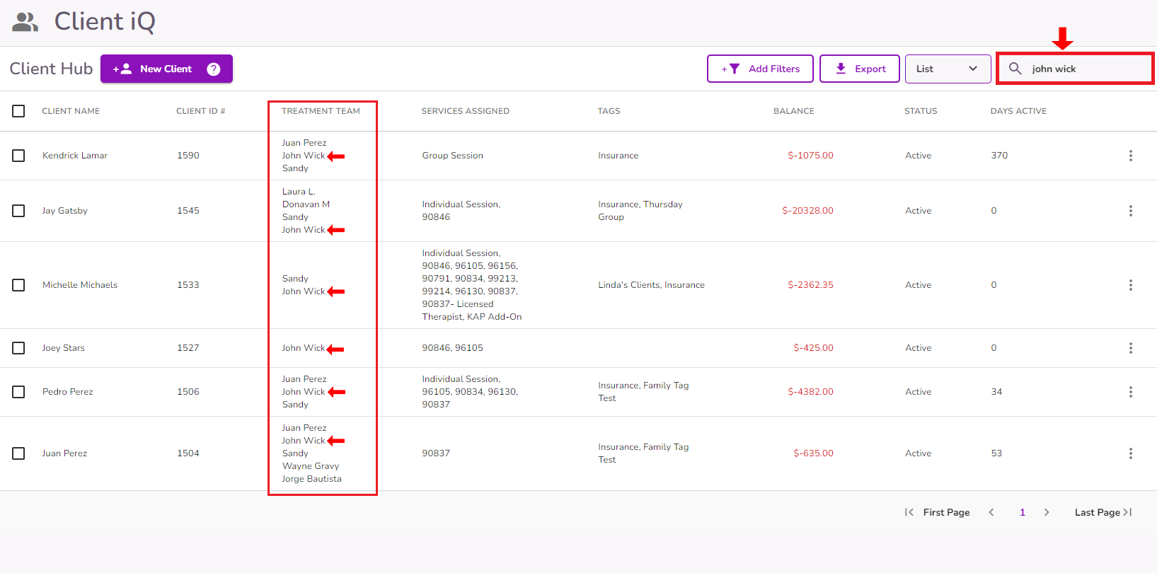 How to Filter and Sort Client Information - TiQ Help Center