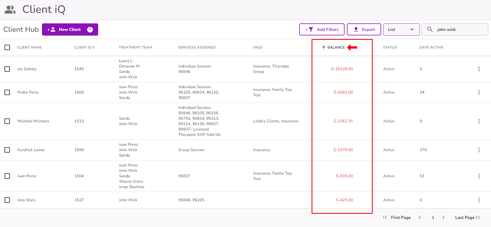 How to Filter and Sort Client Information - TiQ Help Center