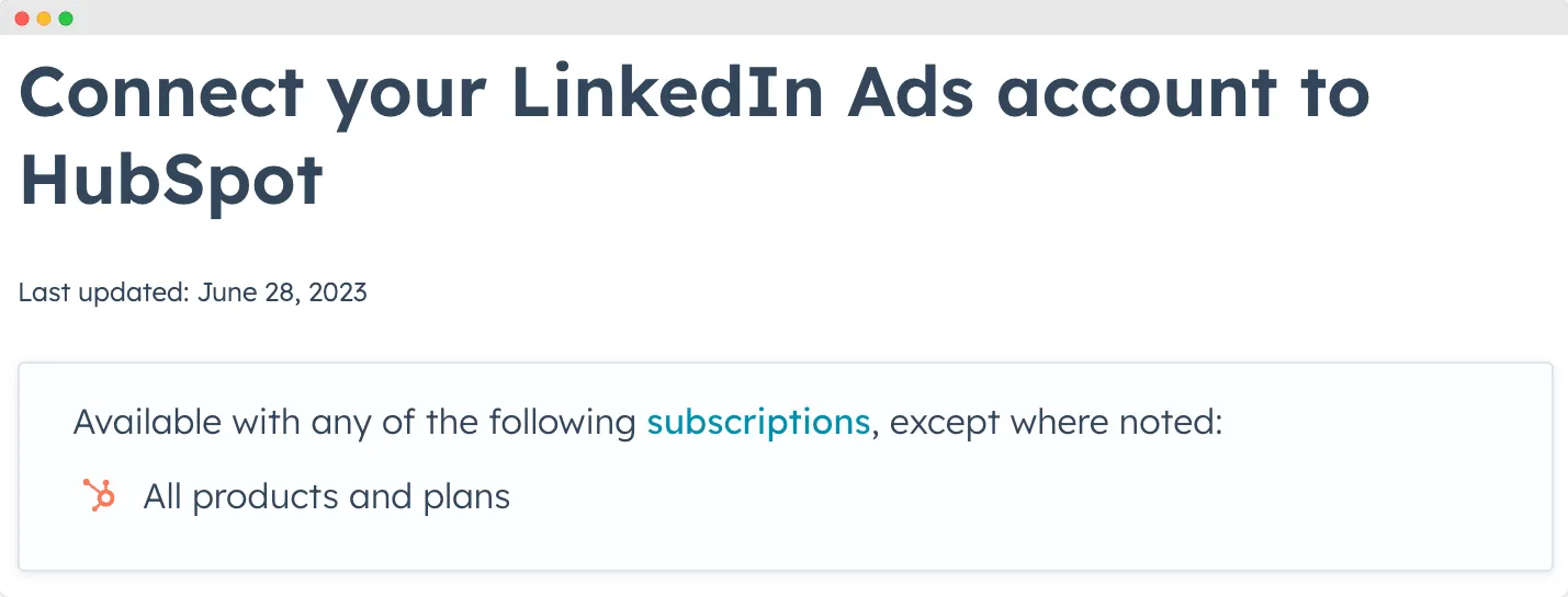 HubSpot & LinkedIn Ads: An Integration to Manage Campaigns