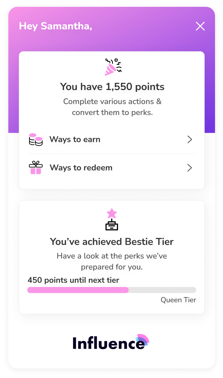 Influence.io | Customer Loyalty Program for Growing Merchants