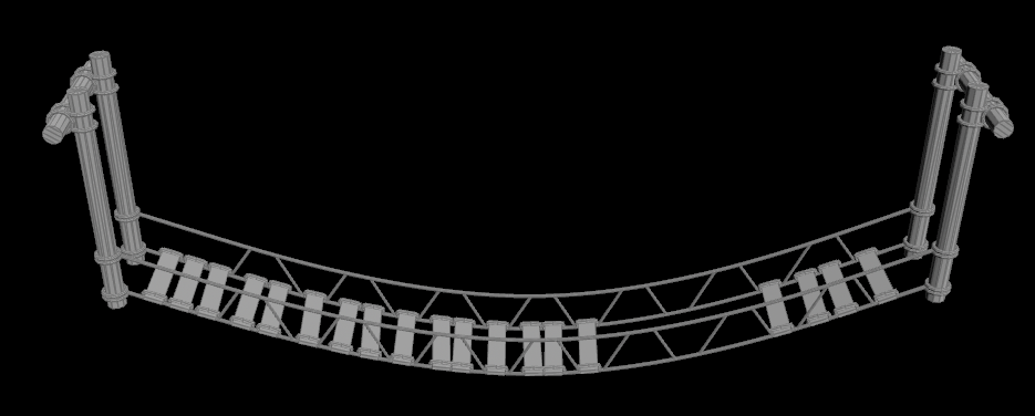 Procedural Dynamic Rope Bridge Setup in Houdini and Unreal Engine