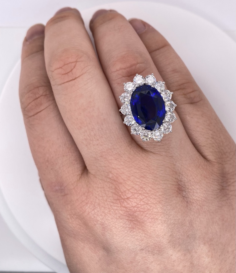 Oval Bezel engagement Ring with Baguette Band | Hannah Florman