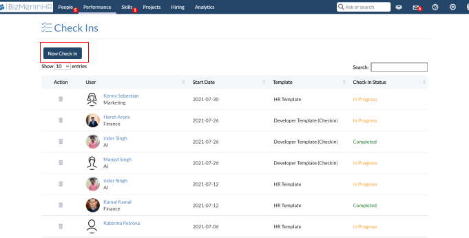 Consolidation of Check-In