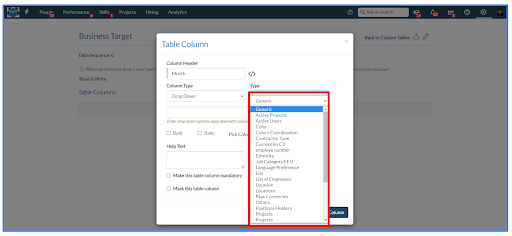 How to create custom tables