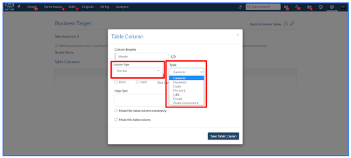 How to create custom tables