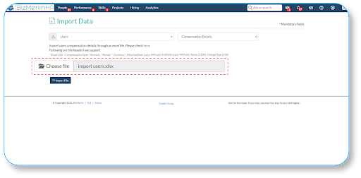 How to import user’s compensation details?
