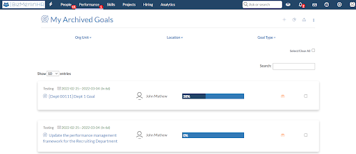 How to Unarchive the Archived Goals?