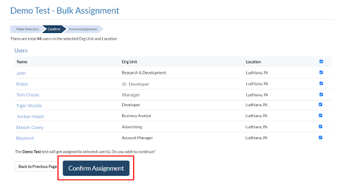 How to assign a Test