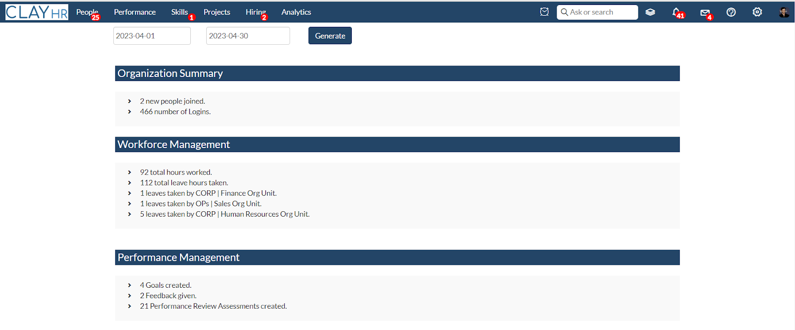 Customer Usage Summary