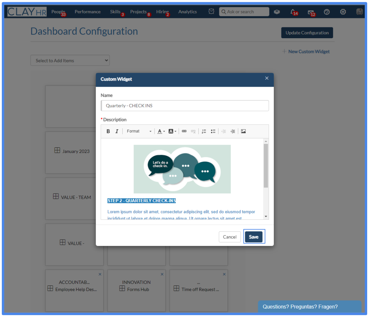 How to Create and Configure the Homepage Dashboard
