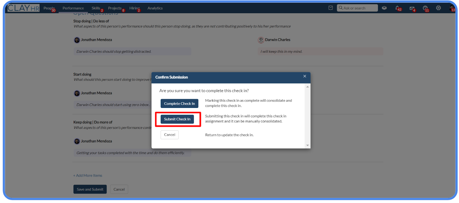 Manual Consolidation of Check In