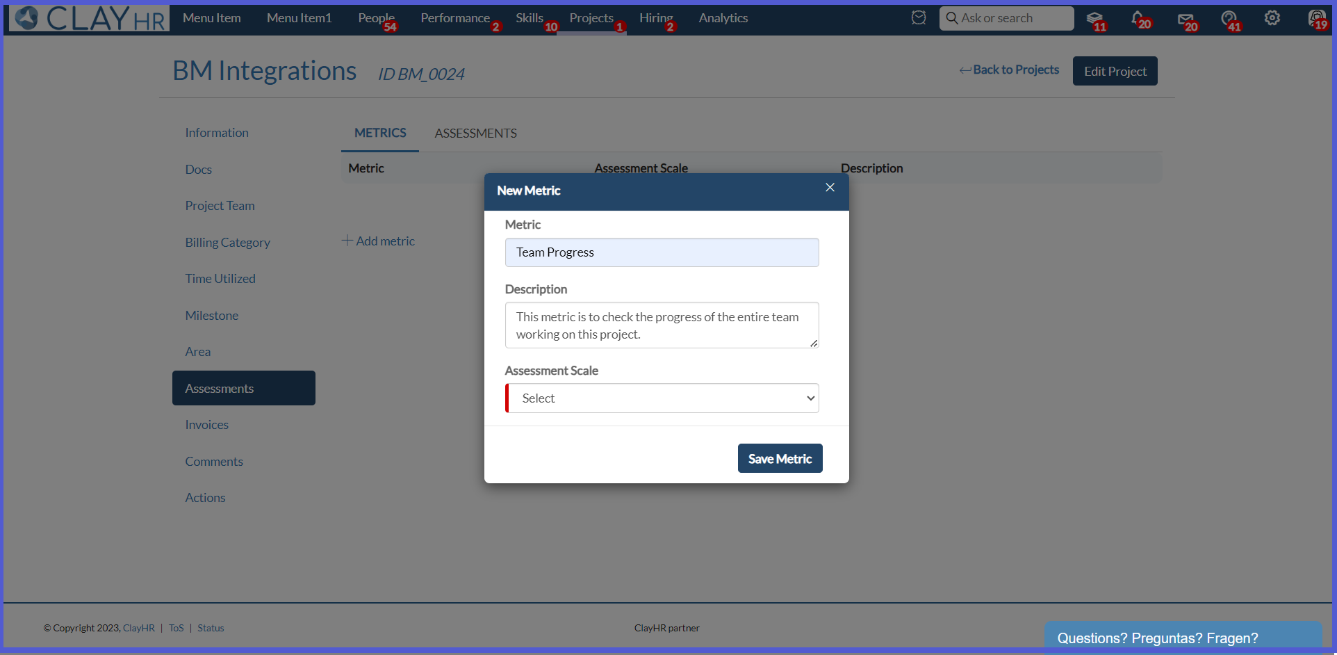 Project Metrics and Assessment