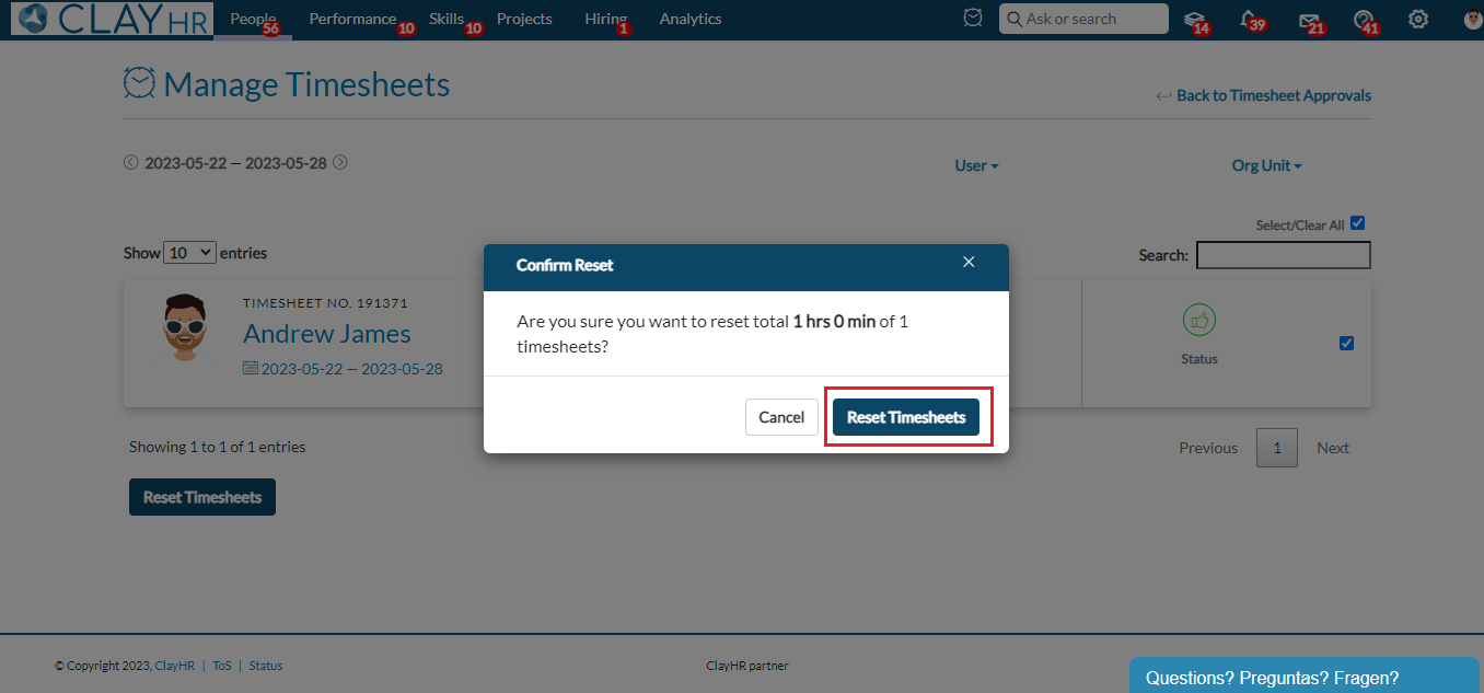 How to Approve / Reject Timesheets?