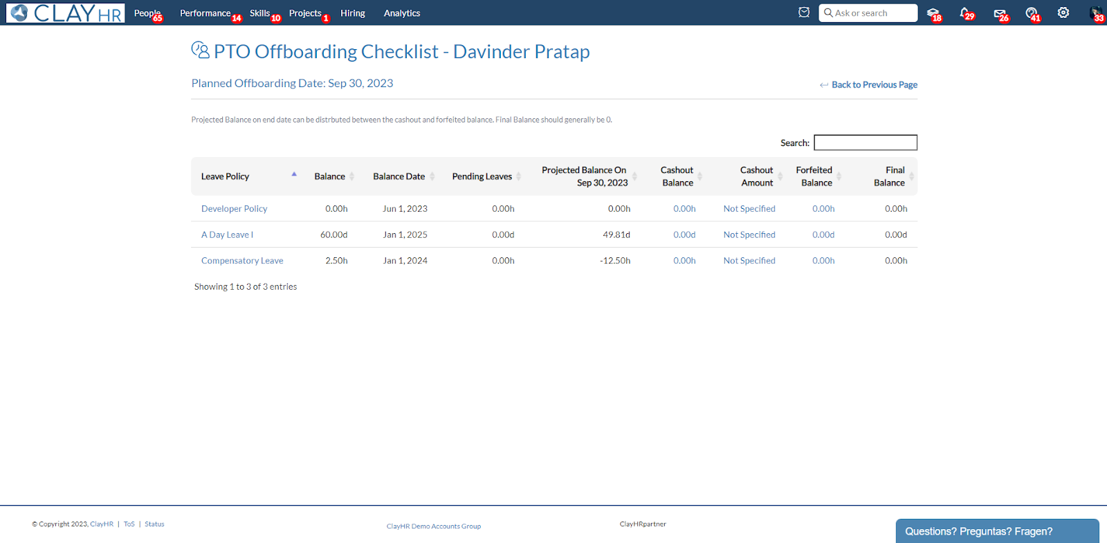 PTO Offboarding Checklist