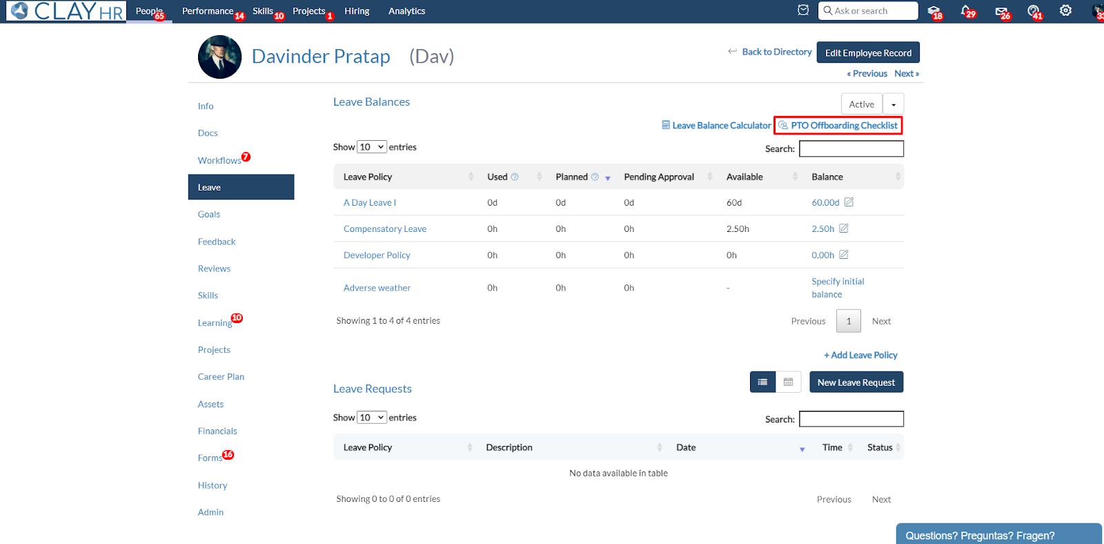 PTO Offboarding Checklist