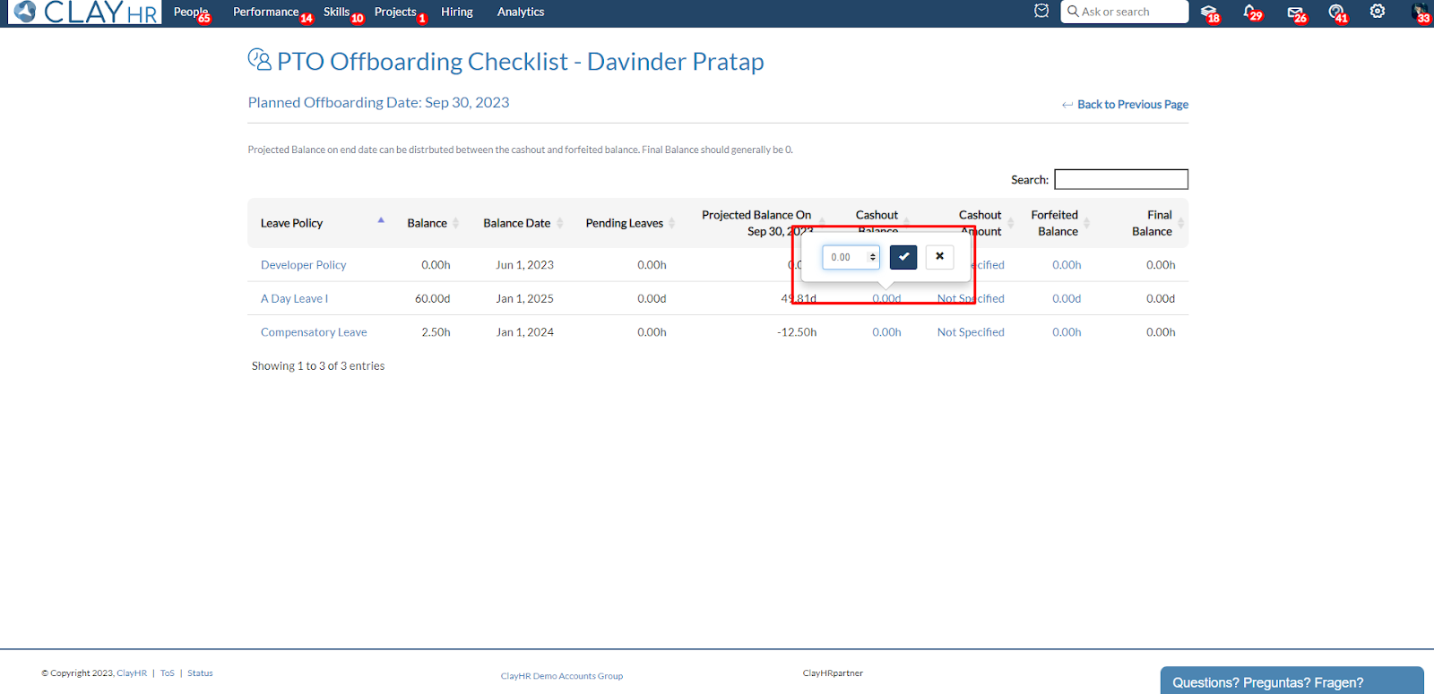 PTO Offboarding Checklist