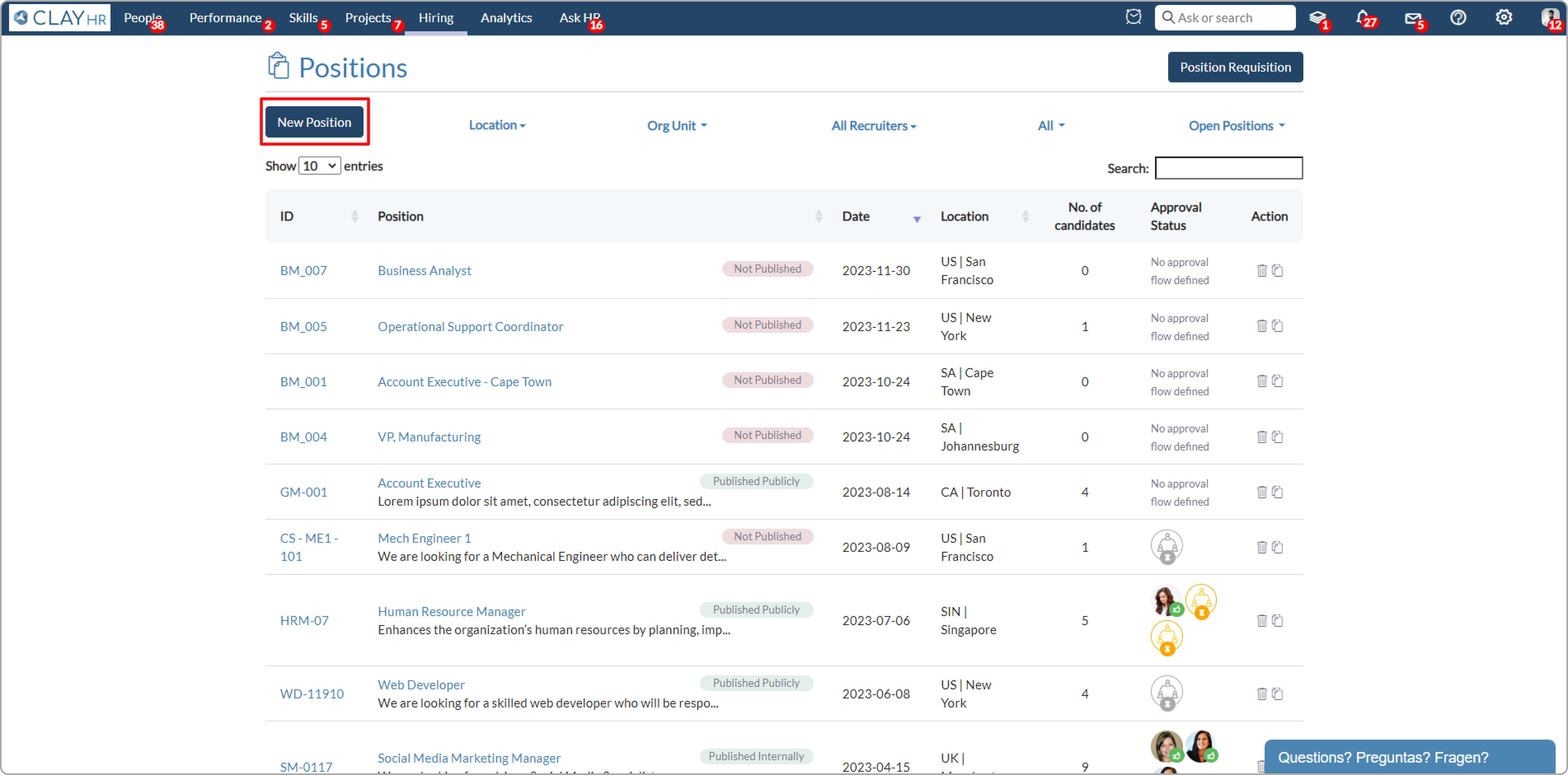 How to Create a New Position?