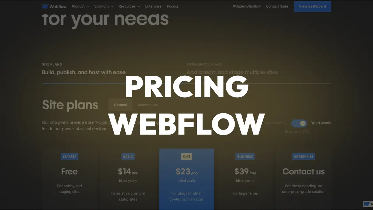Comprendre le pricing de Webflow | Agence Webflow - LightWeb