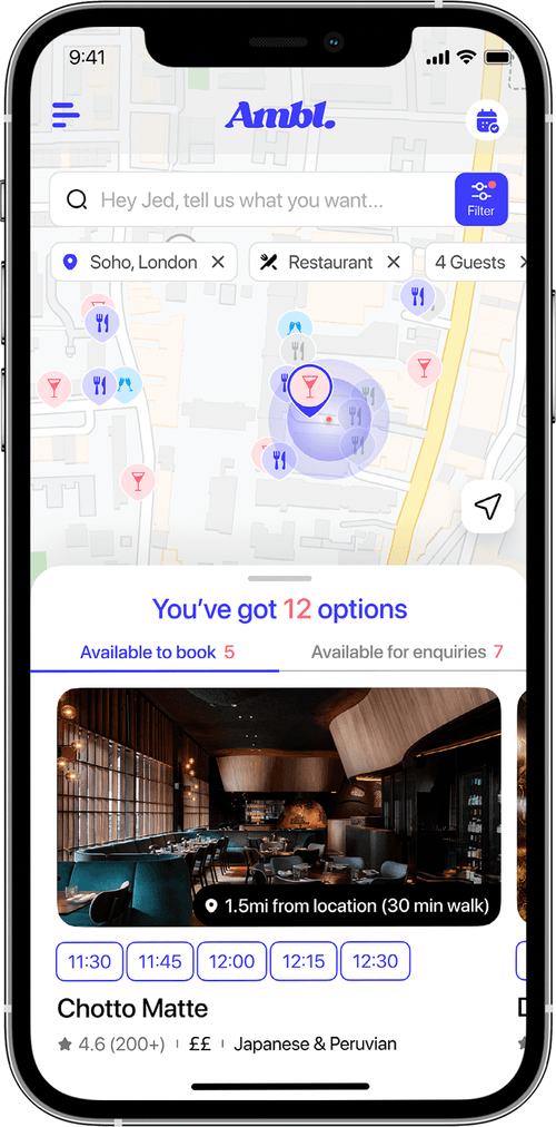 AMBL - Helping people find last-minute reservations.
