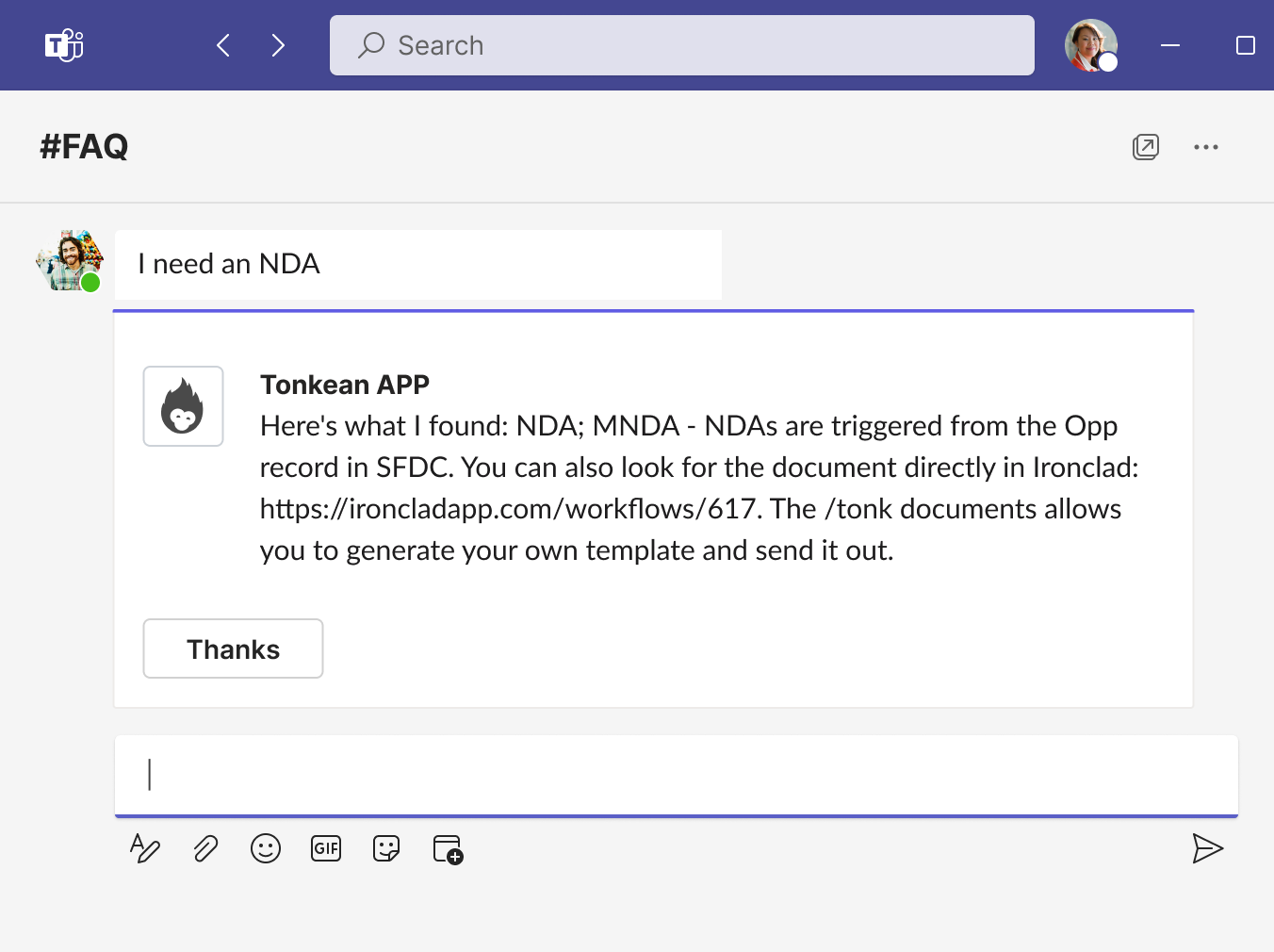 Tonkean Platform - MS Teams Intake