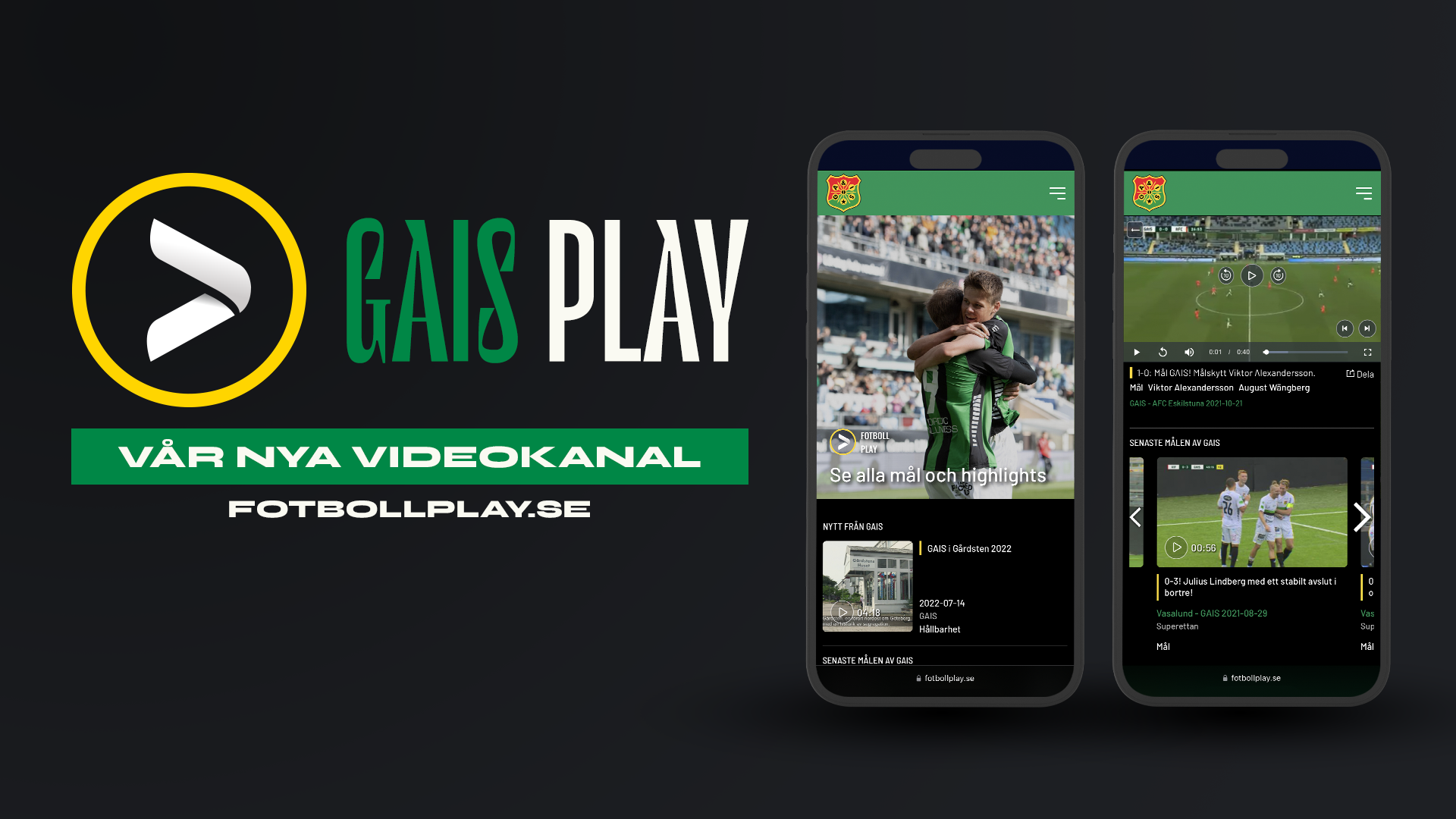 GAIS | Matchklipp och videos på GAIS Play