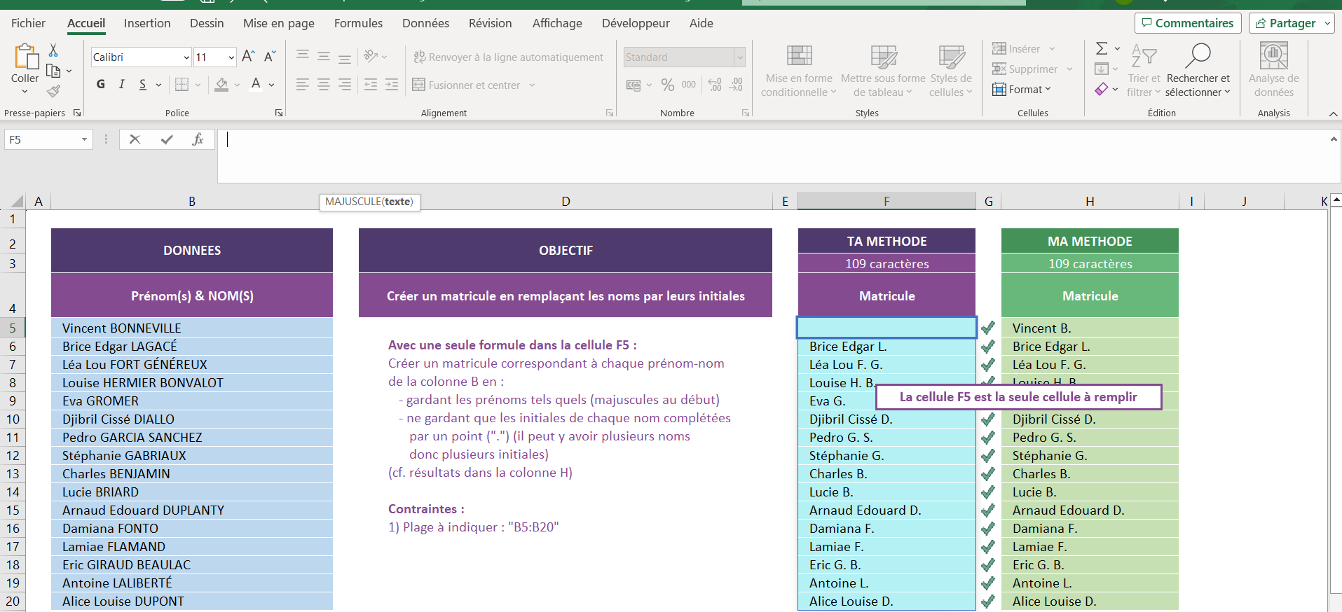 #27 - Créer un matricule avec des initiales