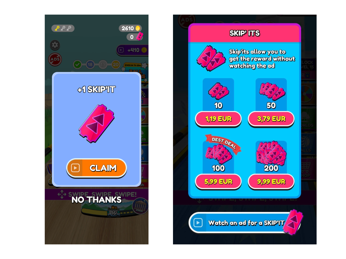 Skipits in Mobile Game Monetization 2024 | Skip Rewarded Video Ads