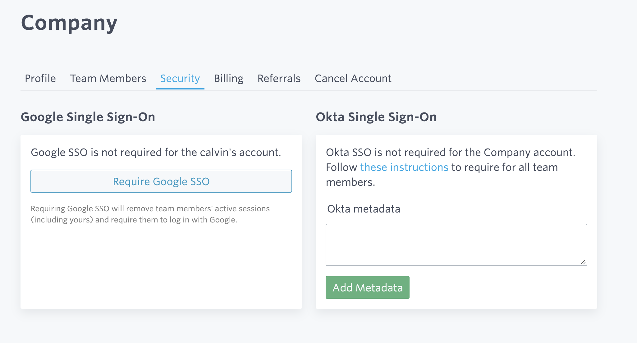 Account Security (SSO, Passwords, Sessions)