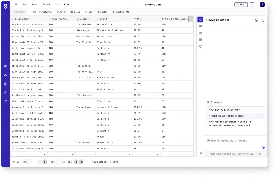 Gigasheet - The Big Data Spreadsheet