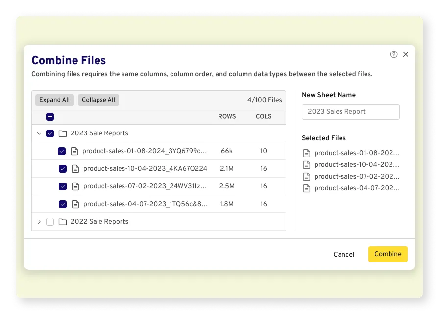 Analyze Big Data In A Spreadsheet | Product Features | Gigasheet