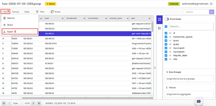 How to Convert PCAP to CSV