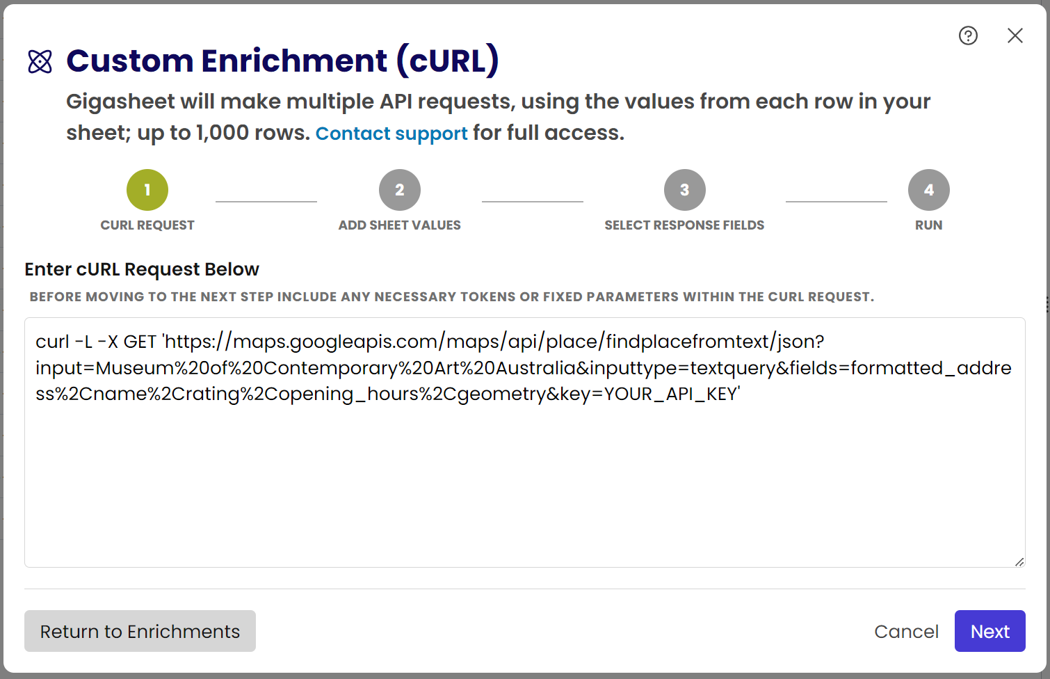 Get Location Data using Google Maps Places API
