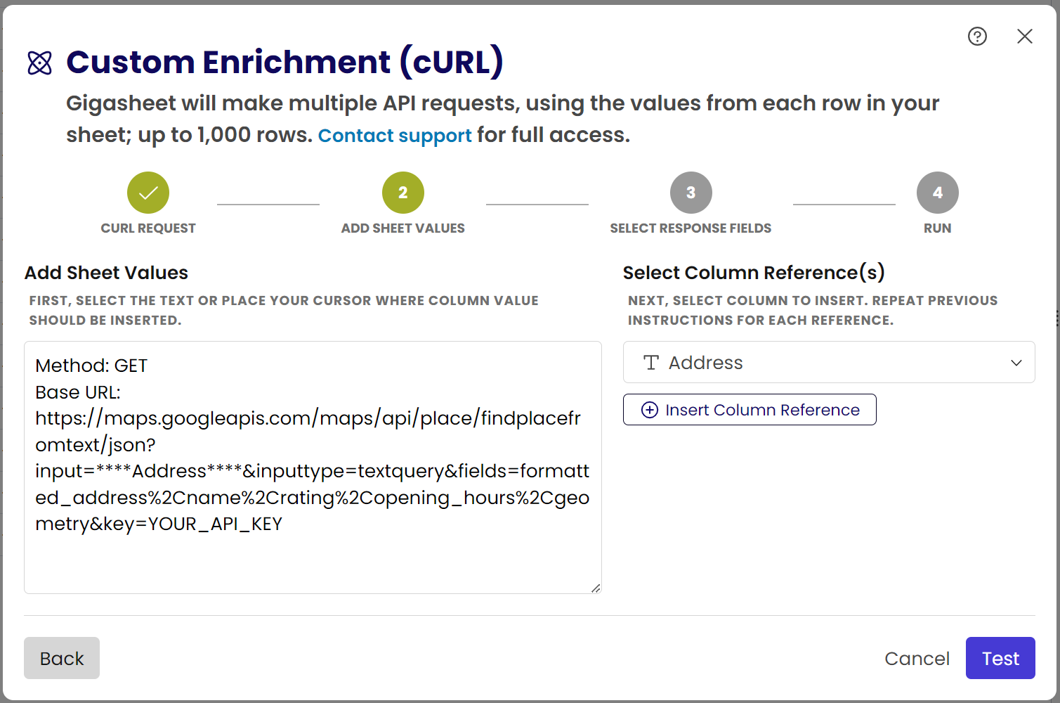Get Location Data using Google Maps Places API