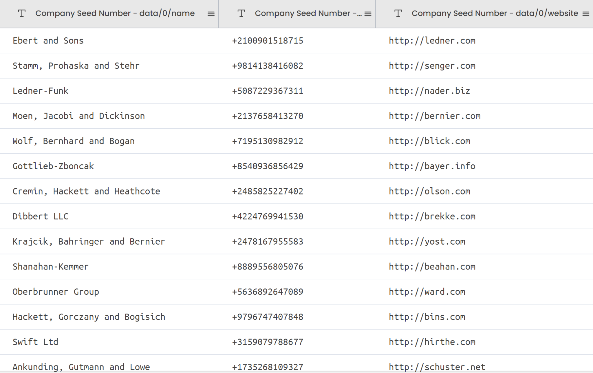 Fake Company Data Generator Using Faker API