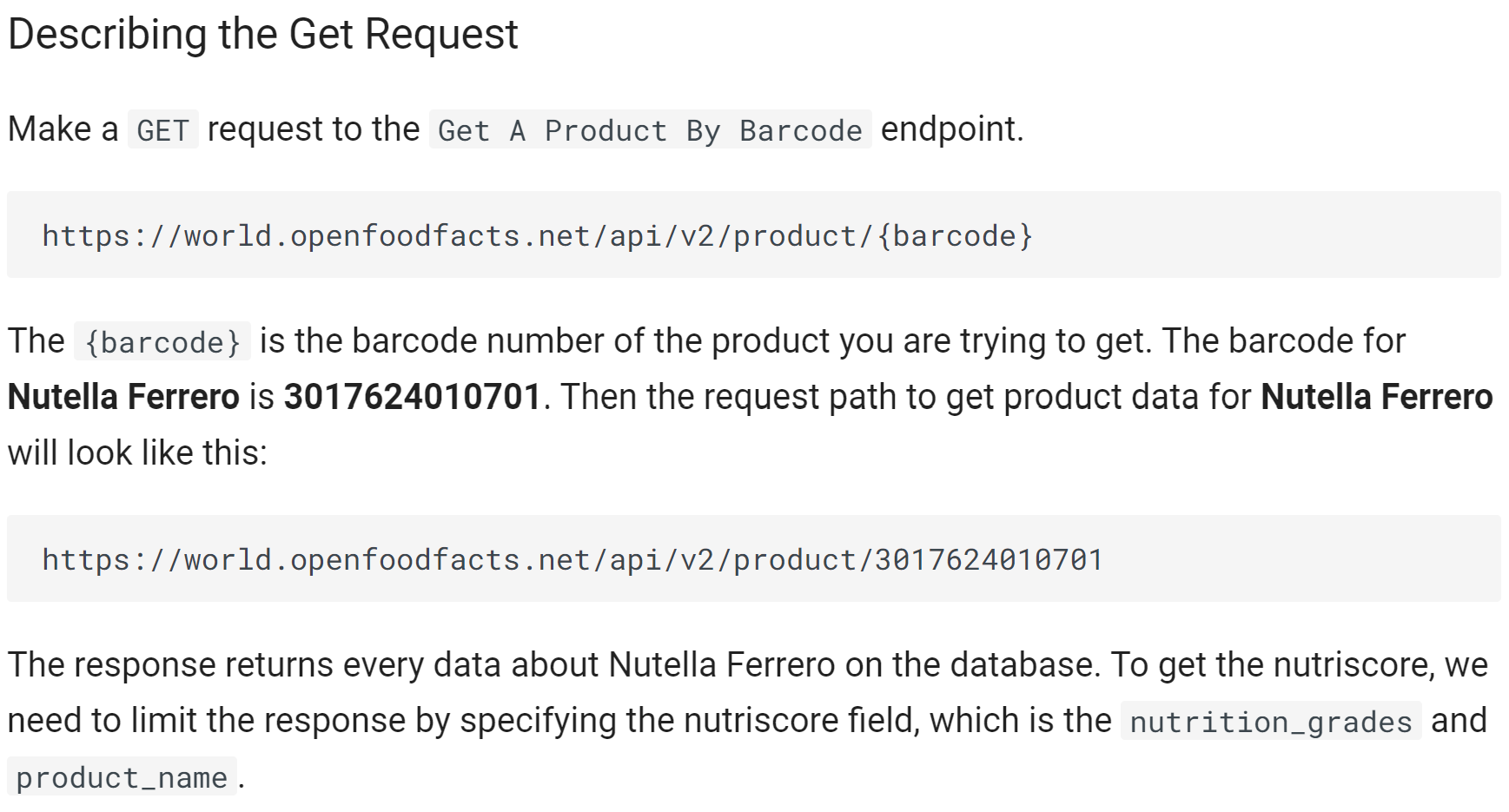 Open Food Facts API Provides Ingredients and Nutrition Data