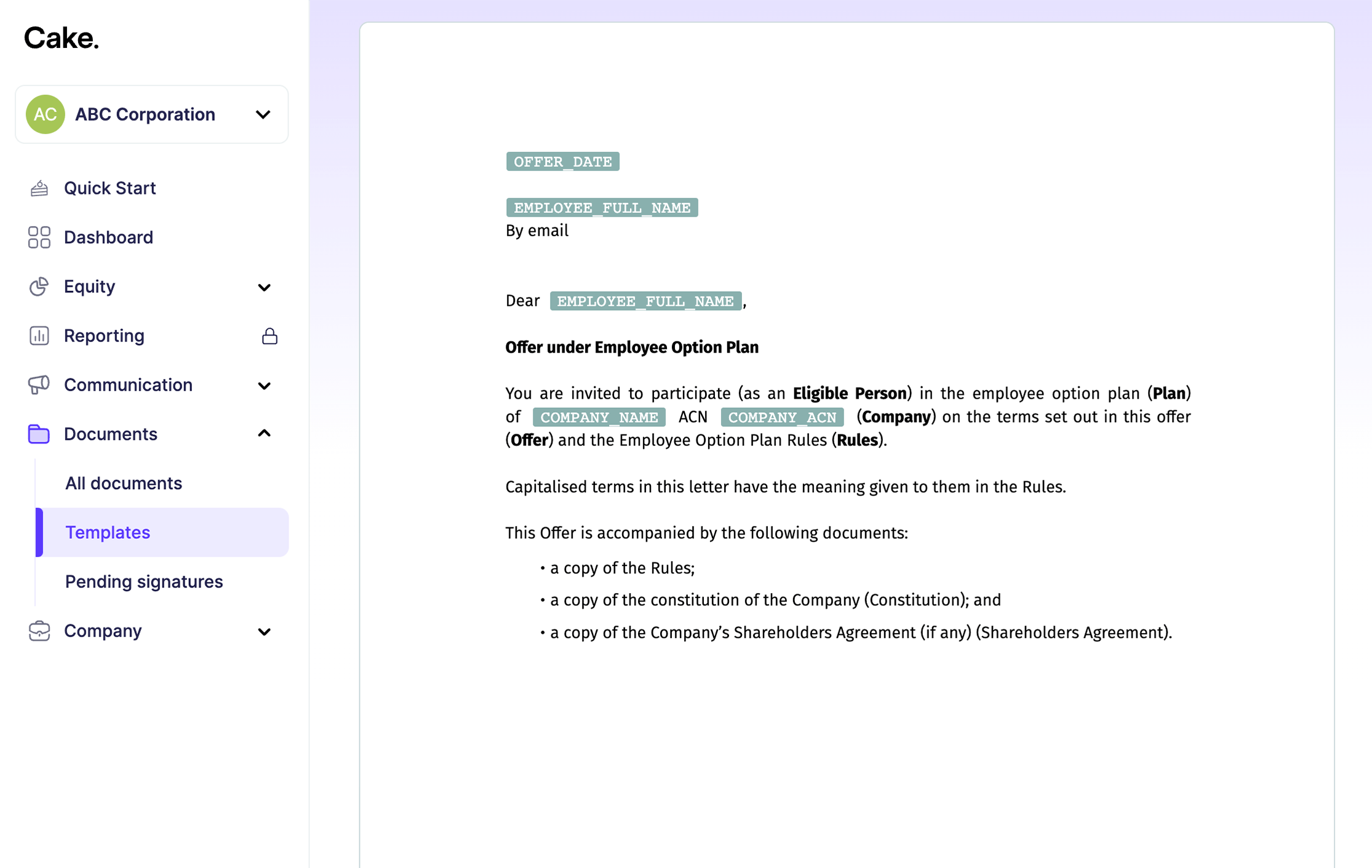Lawyer Approved Stock Option Offer Letter Template
