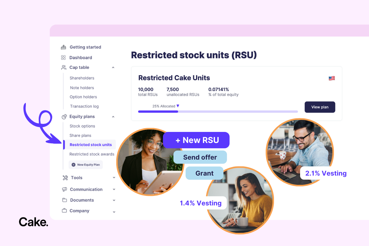 Restricted Stock Units (RSUs) are easier than ever in Cake