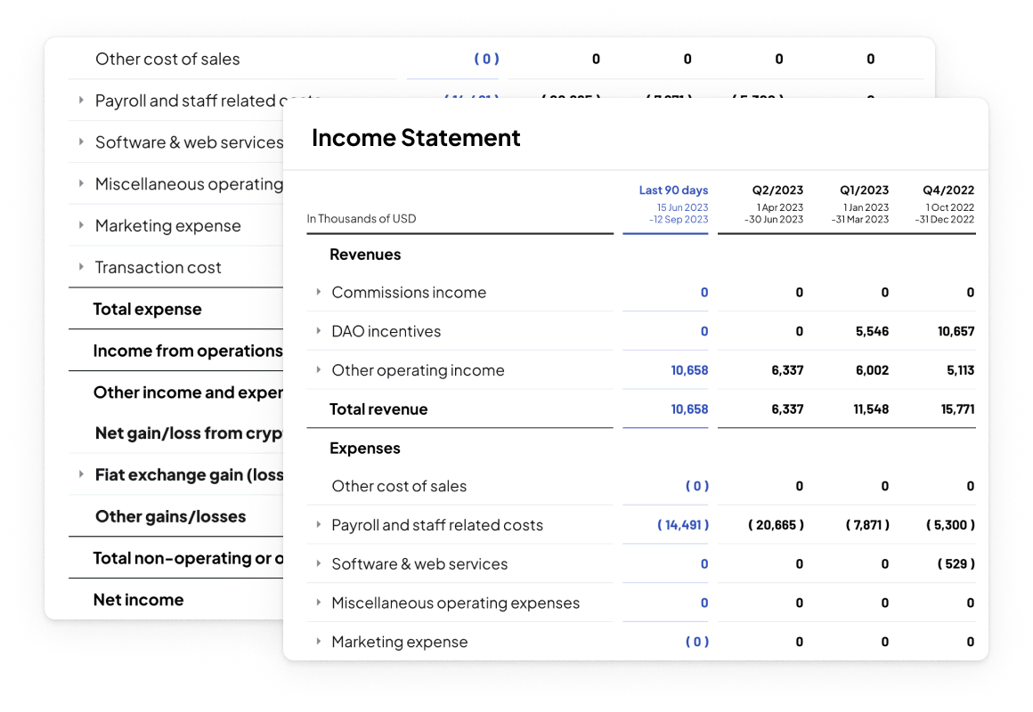 Financial Reports for Crypto Assets - Elven