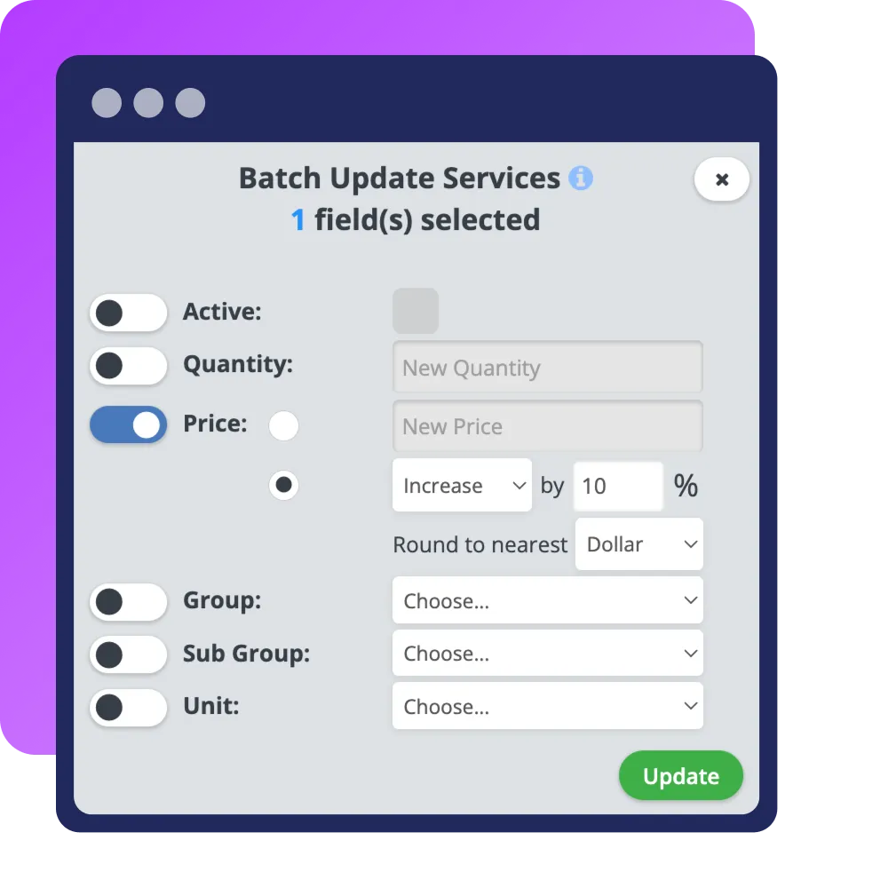 Price List Management - Service Business Software