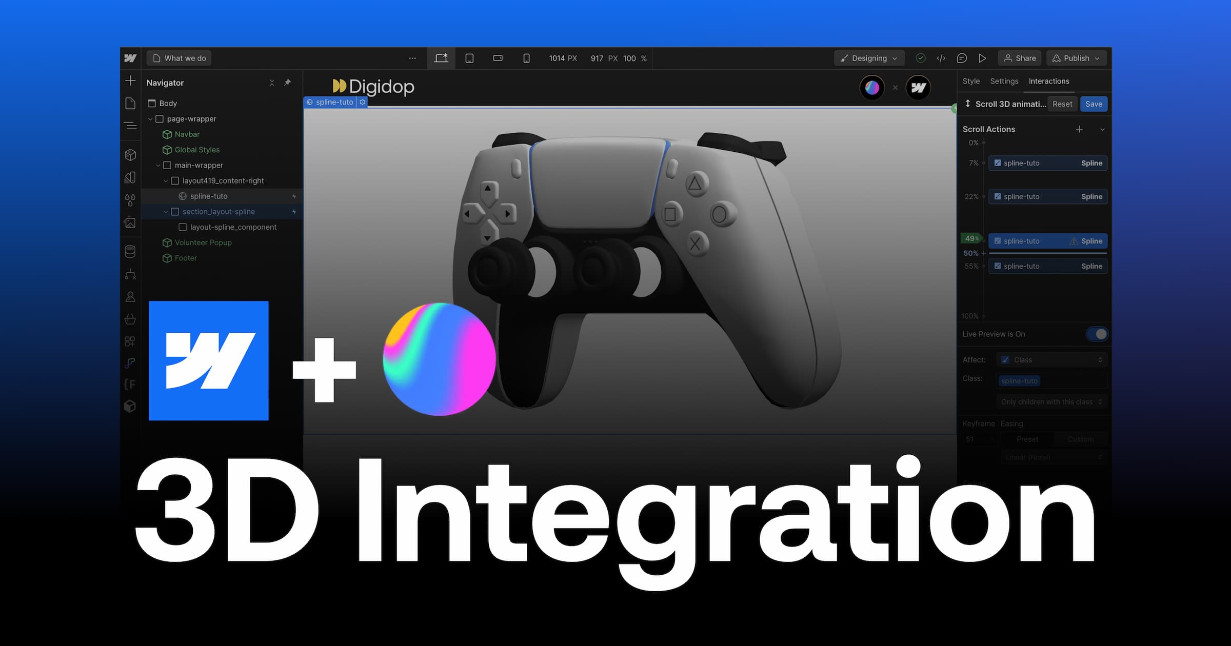 Webflows senaste uppdateringar: Integrering av 3D-verktyg och inbyggd översättning.