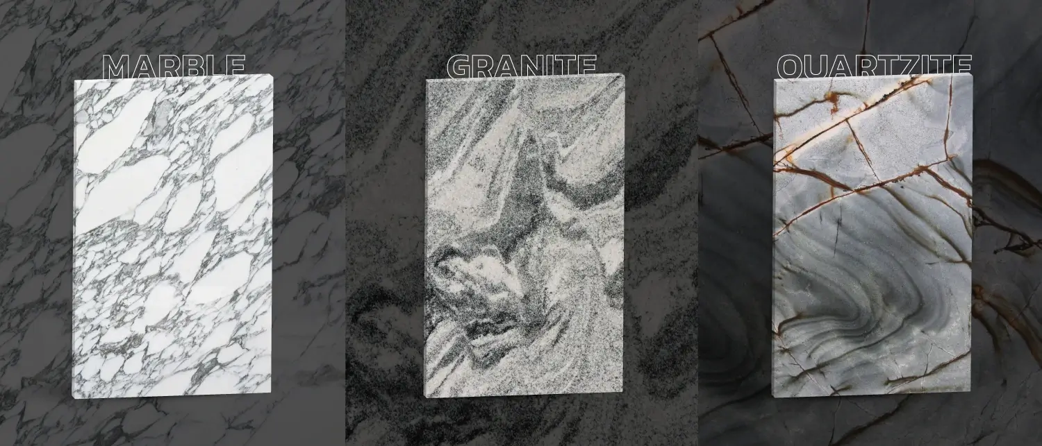 หินอ่อน หินแกรนิต ต่างกันอย่างไร? หินควอร์ตไซต์ดีที่สุดจริงหรือ?