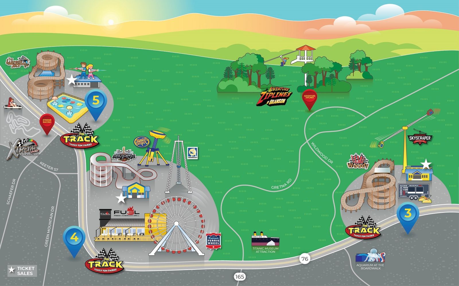 Park Map For Getting to The Track Family Fun Parks