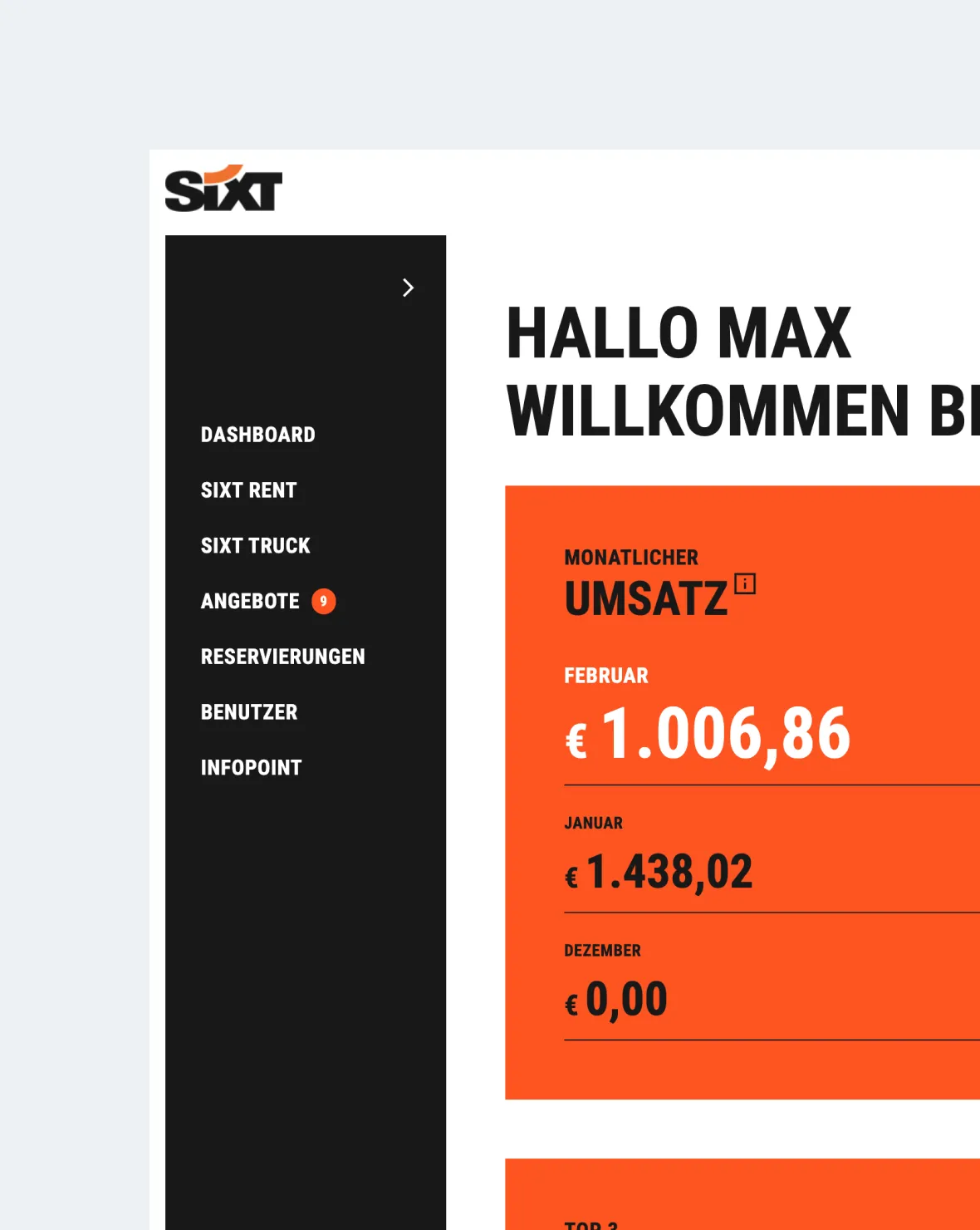 Booking portal relaunch for travel agency partner of SIXT