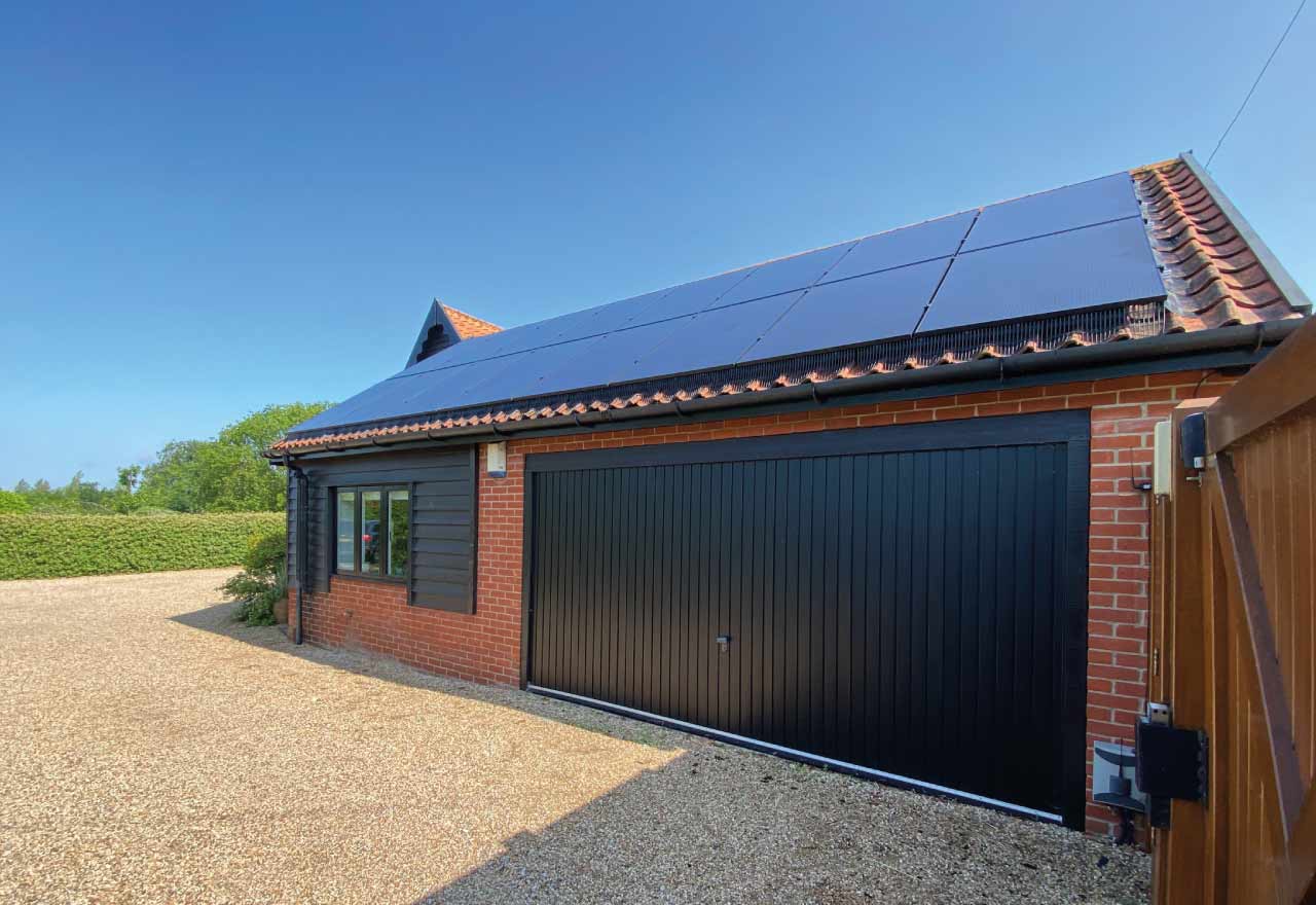 Wood Farm Barn domestic solar panel installation Witnesham