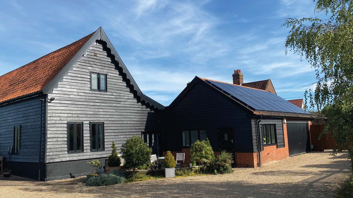 Wood Farm Barn domestic solar panel installation Witnesham