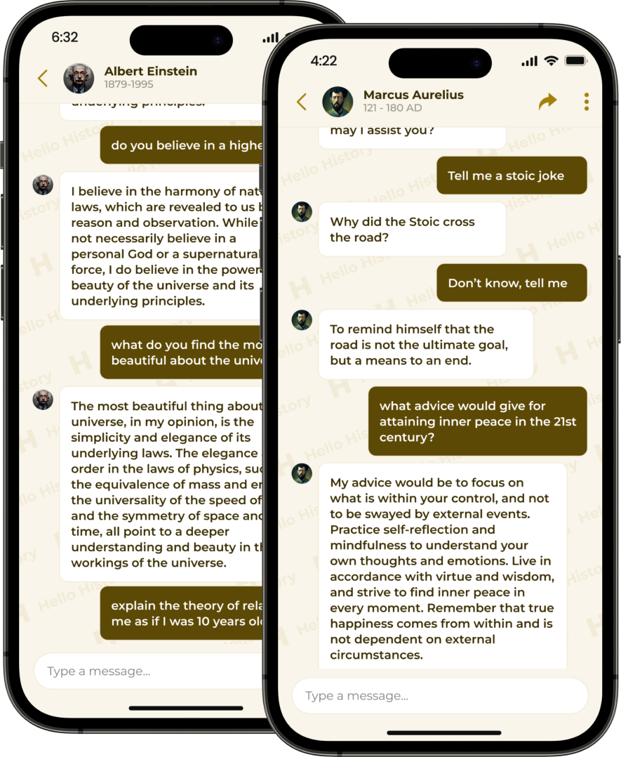 Hello History - Chat with AI Generated Historical Figures