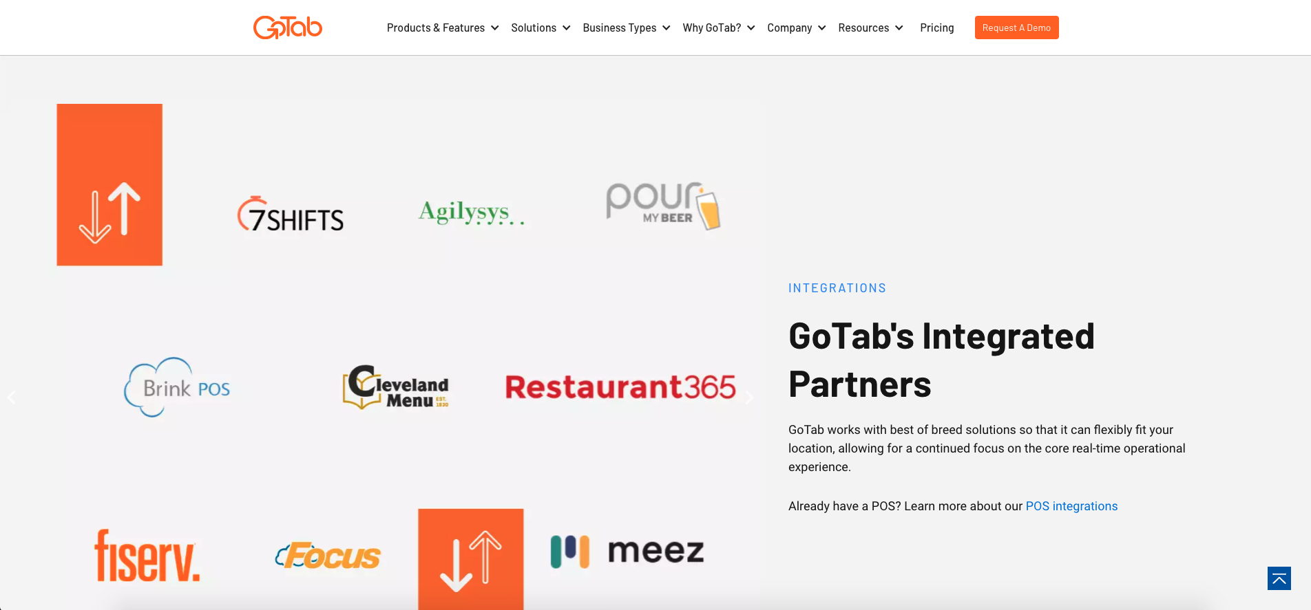 GoTab POS Integrations and Partners | GoTab