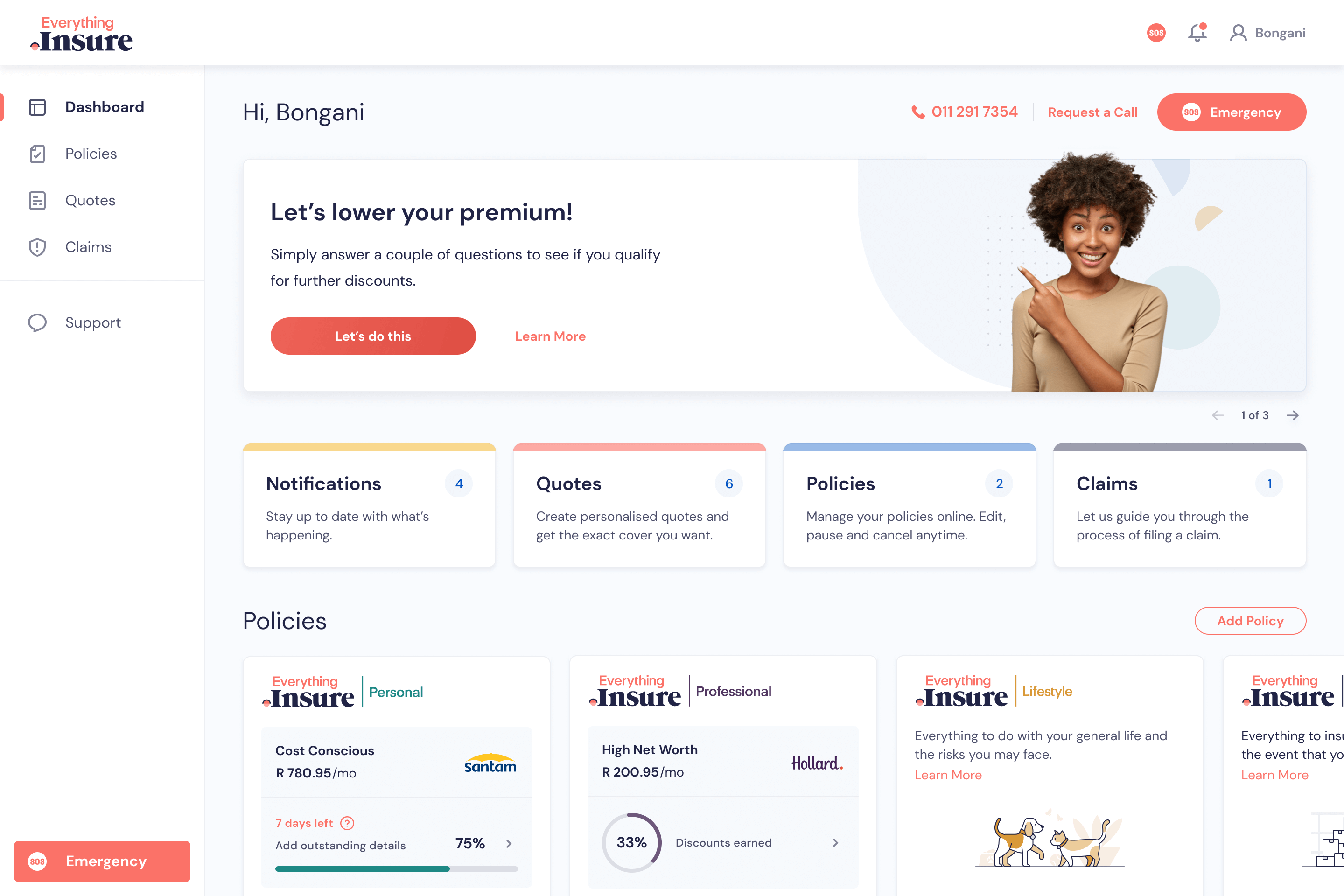 Everything.Insure Web App Design | Now Boarding Digital
