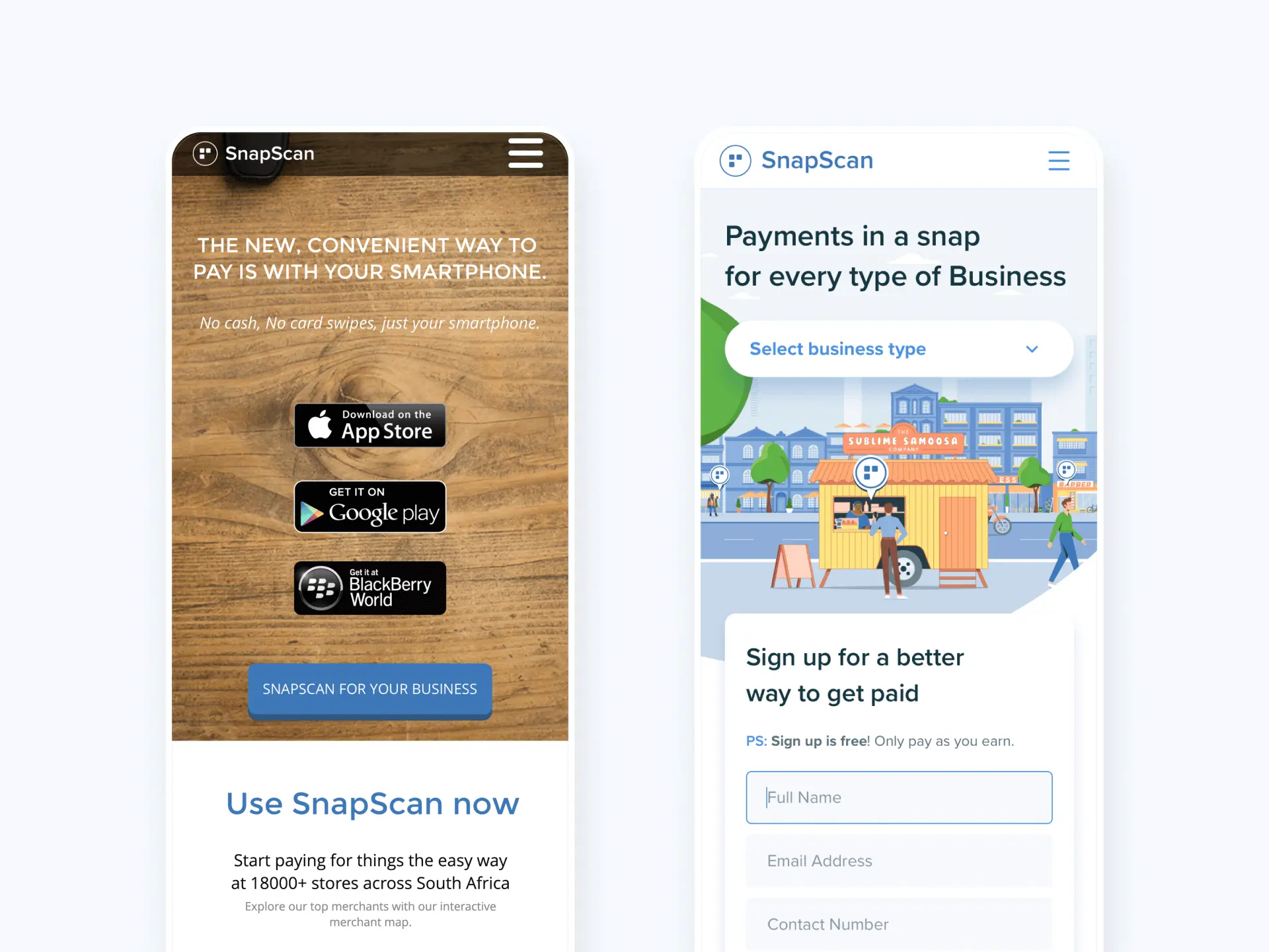 SnapScan Web App Design | Now Boarding Digital