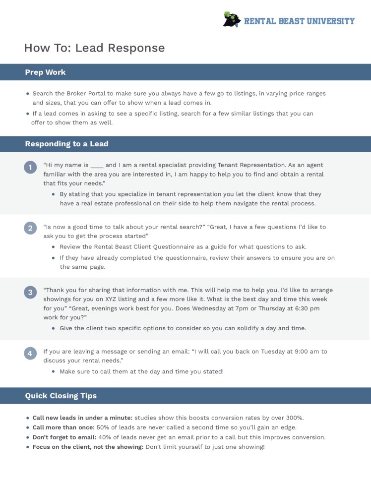 4 Ways to Respond to a Lead